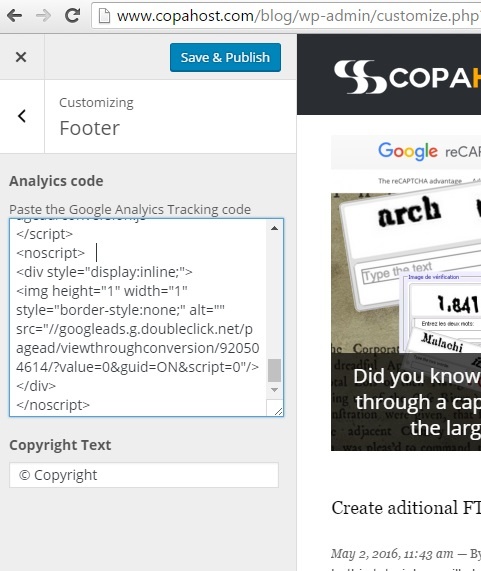 How to configure Google Analytics in Wordpress - Copahost How to configure Google Analytics in Wordpress - Copahost